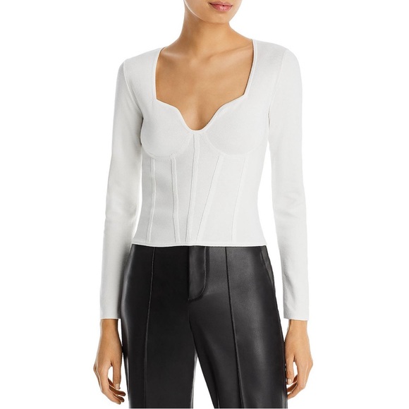 Aqua | Tops | Aqua Corset Seam Long Sleeve Top | Poshmark